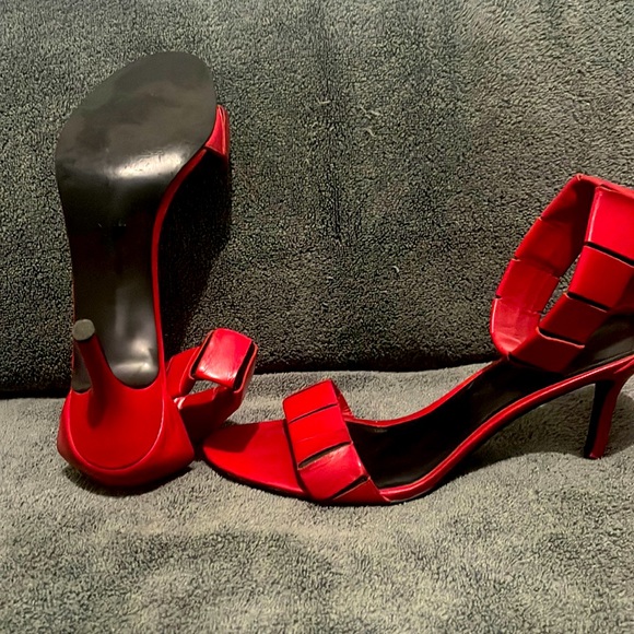 Nine West | Shoes | Red Opened Toed Ankle Strapped Shoes | Poshmark